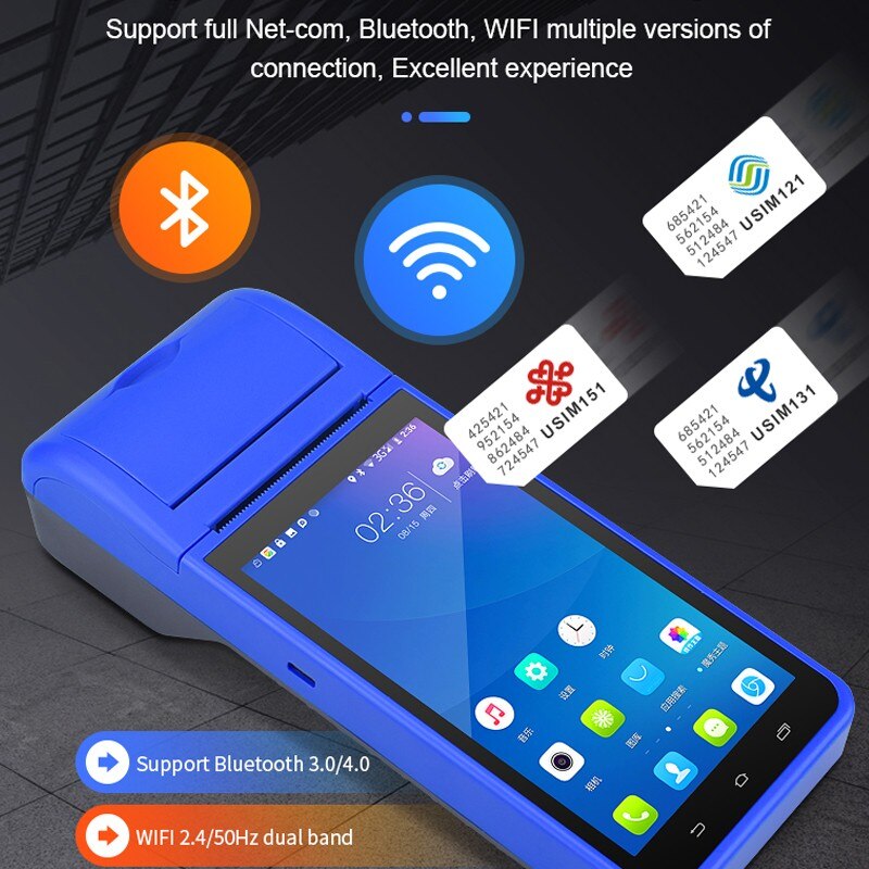 POS portabil cu imprimanta termica 58 mm, PROCART, Bluetooth, Wi-Fi ...