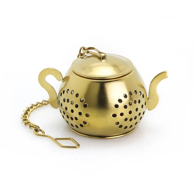 Infuzor ceai cu farfurie, Zdrowy Lemur, Inox, 3 x 3.5 cm, Auriu - eMAG.ro