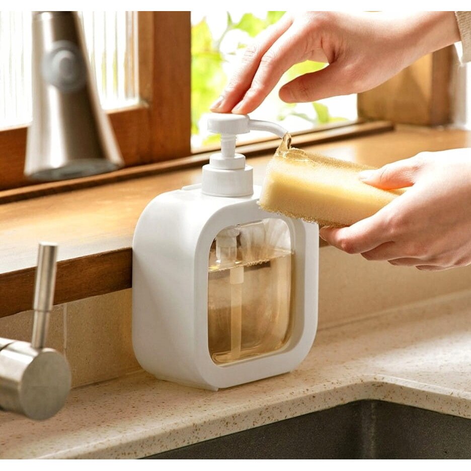 Dozator sapun lichid, Edibazzar, Plastic, 17x10 cm, 300ml, Alb ...