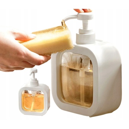 Dozator sapun lichid, Edibazzar, Plastic, 17x10 cm, 300ml, Alb ...