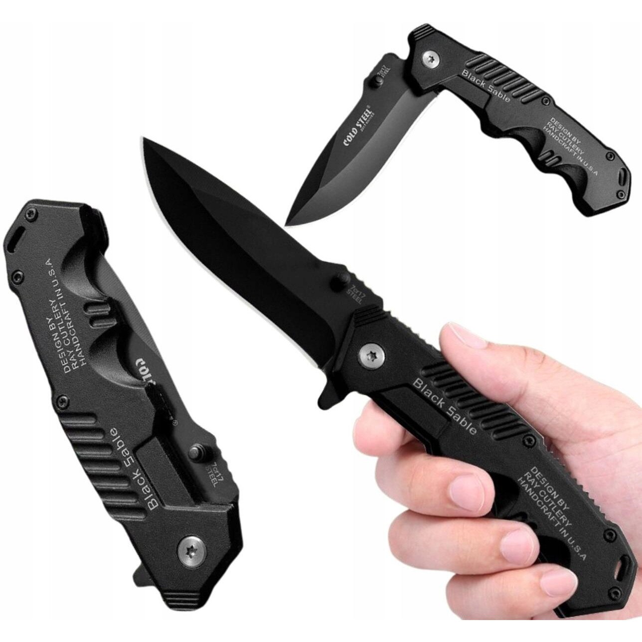 Cutit tactic de vanatoare, Inox, Edibazzar, Negru - eMAG.ro