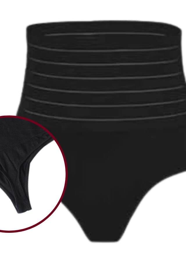 Chilot tanga modelator 2 in 1 postnatal cu talie inalta Black Rose Girl ...