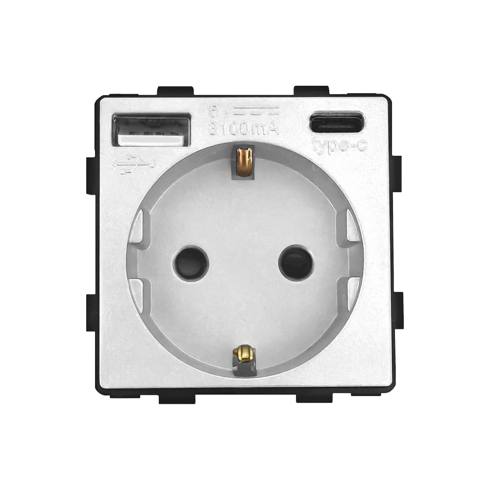 Modul Priza Simpla + USB-A + USB-C LUXION, Alb - eMAG.ro