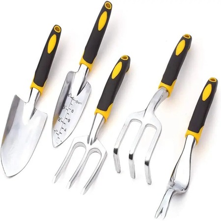 Set 5 unelte gradinarit profesionale, metal si platic, manere ...