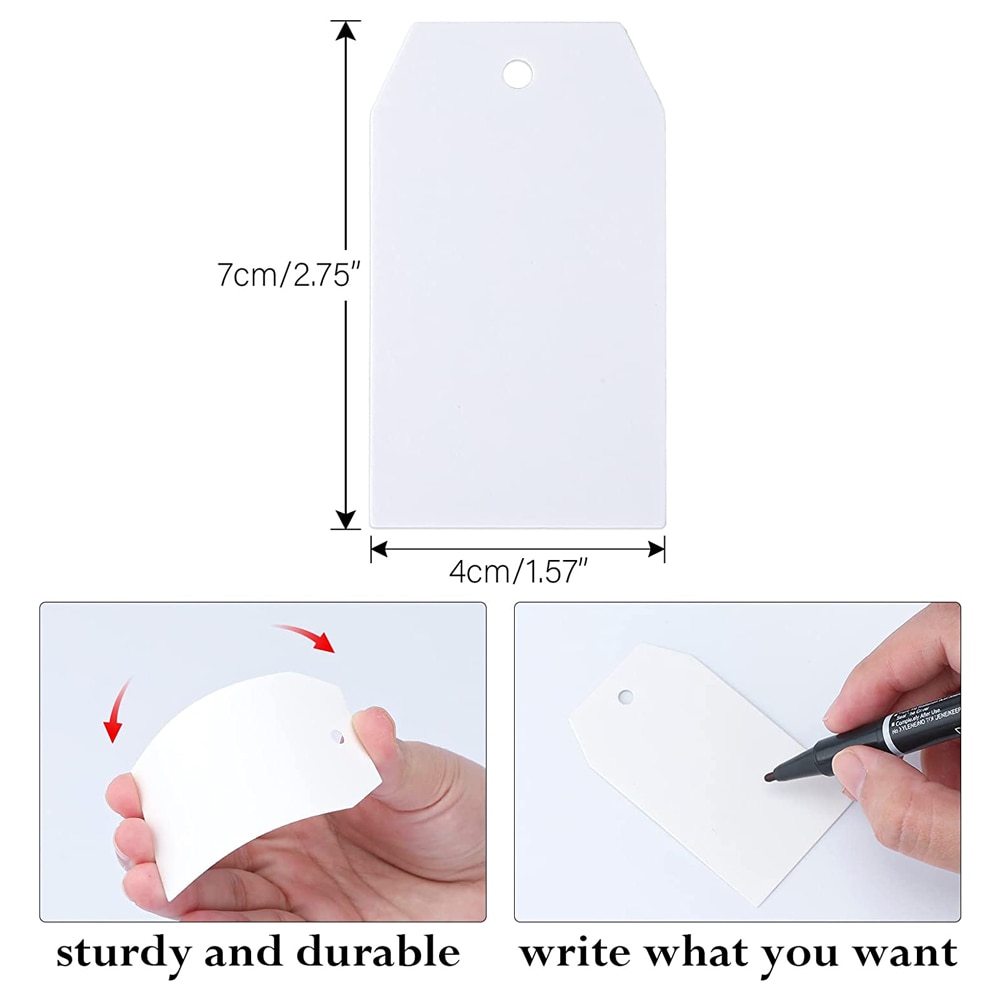 Set 100 Buc Etichete decorative cu gaura si snur dreptunghiulare ...