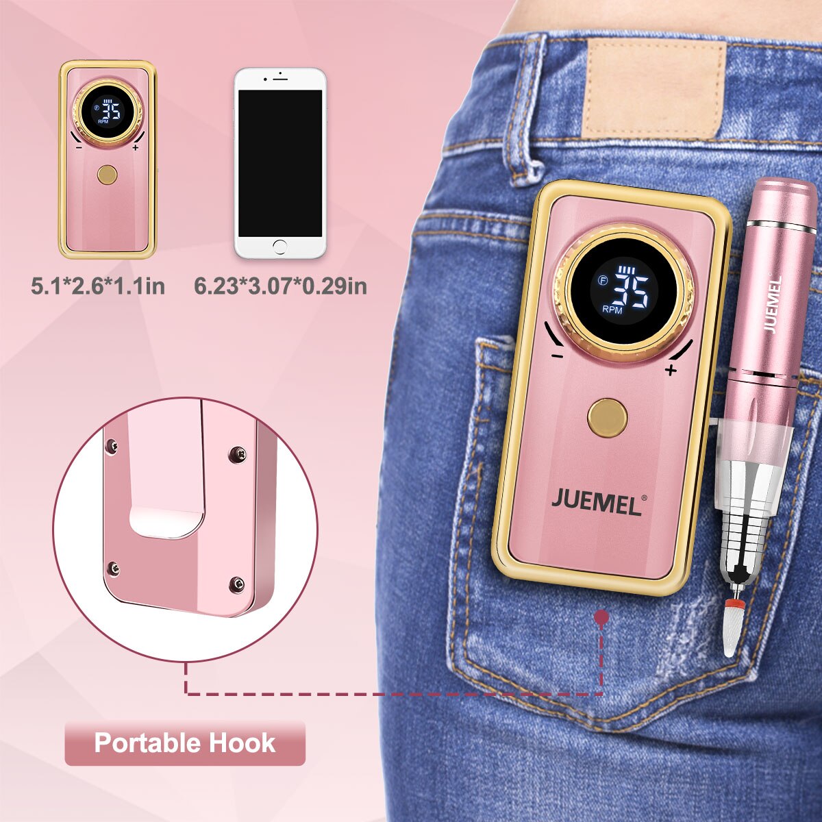 Професионална пила за нокти, JUEMEL, M8878-N, маникюр, педикюр, 35000 ...