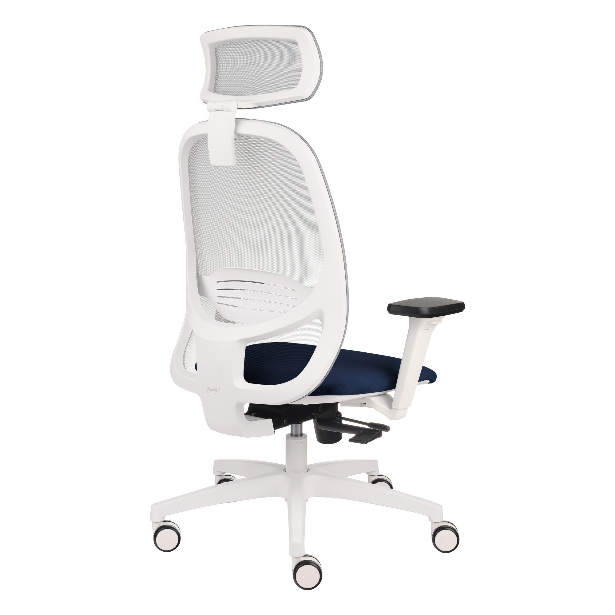 Scaun de birou, Grospol, Nodi WS HD cu tetiera, Baza White, Tesatura ...