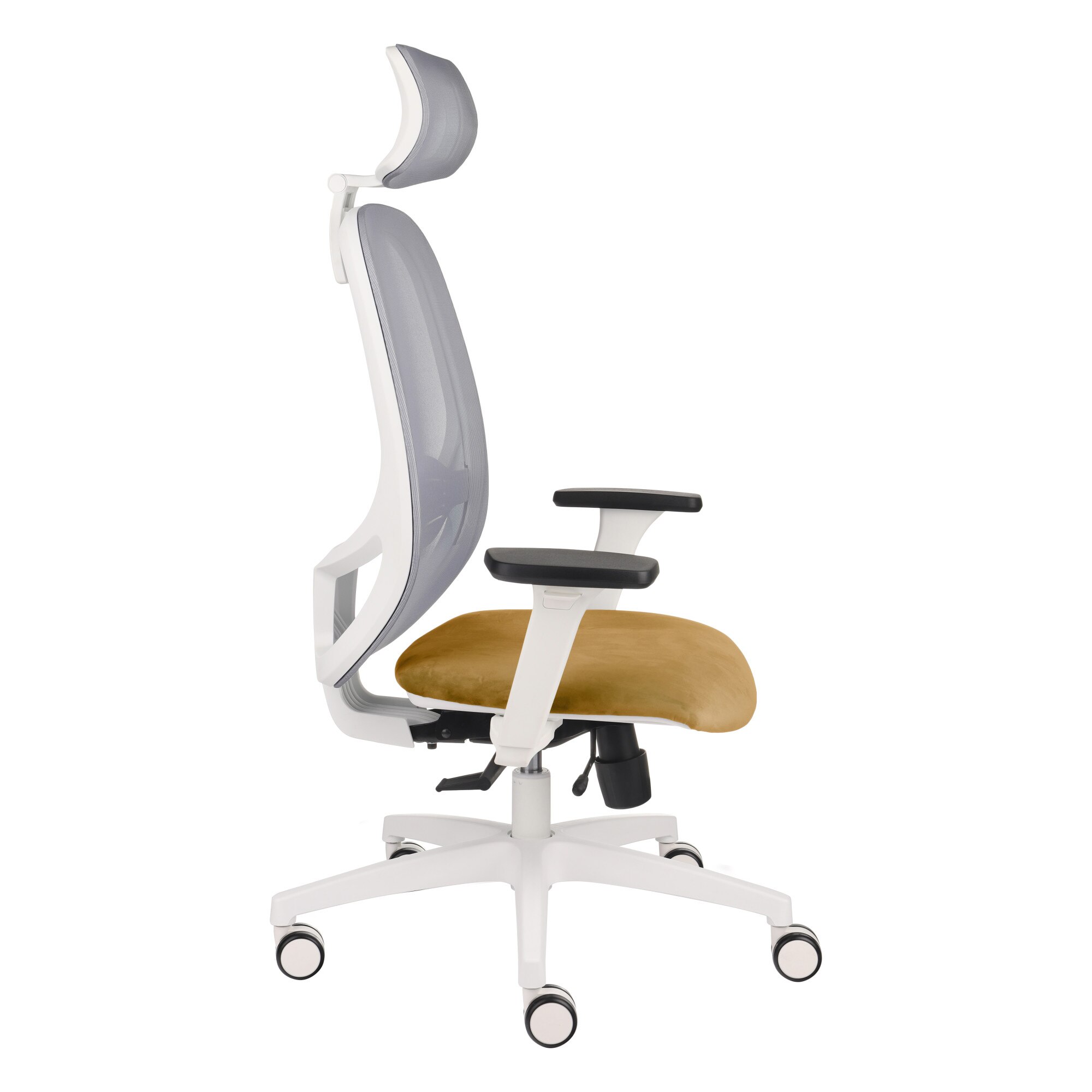 Scaun de birou, Grospol, Nodi WS HD cu tetiera, Baza White, Tesatura ...