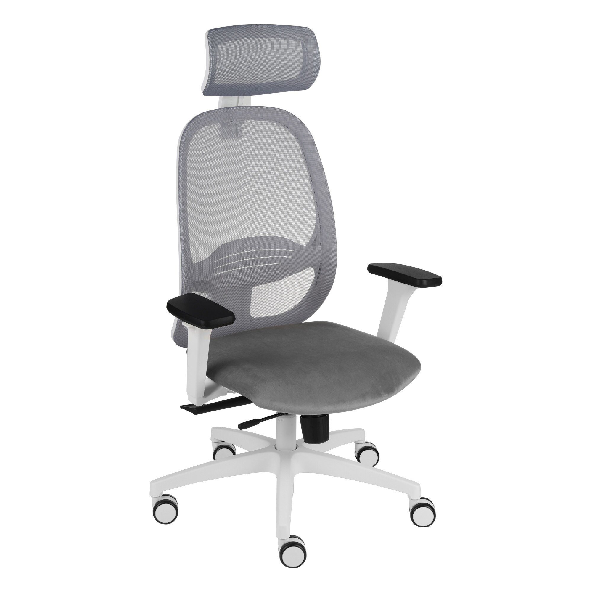 Scaun de birou, Grospol, Nodi WS HD cu tetiera, Baza White, Tesatura ...