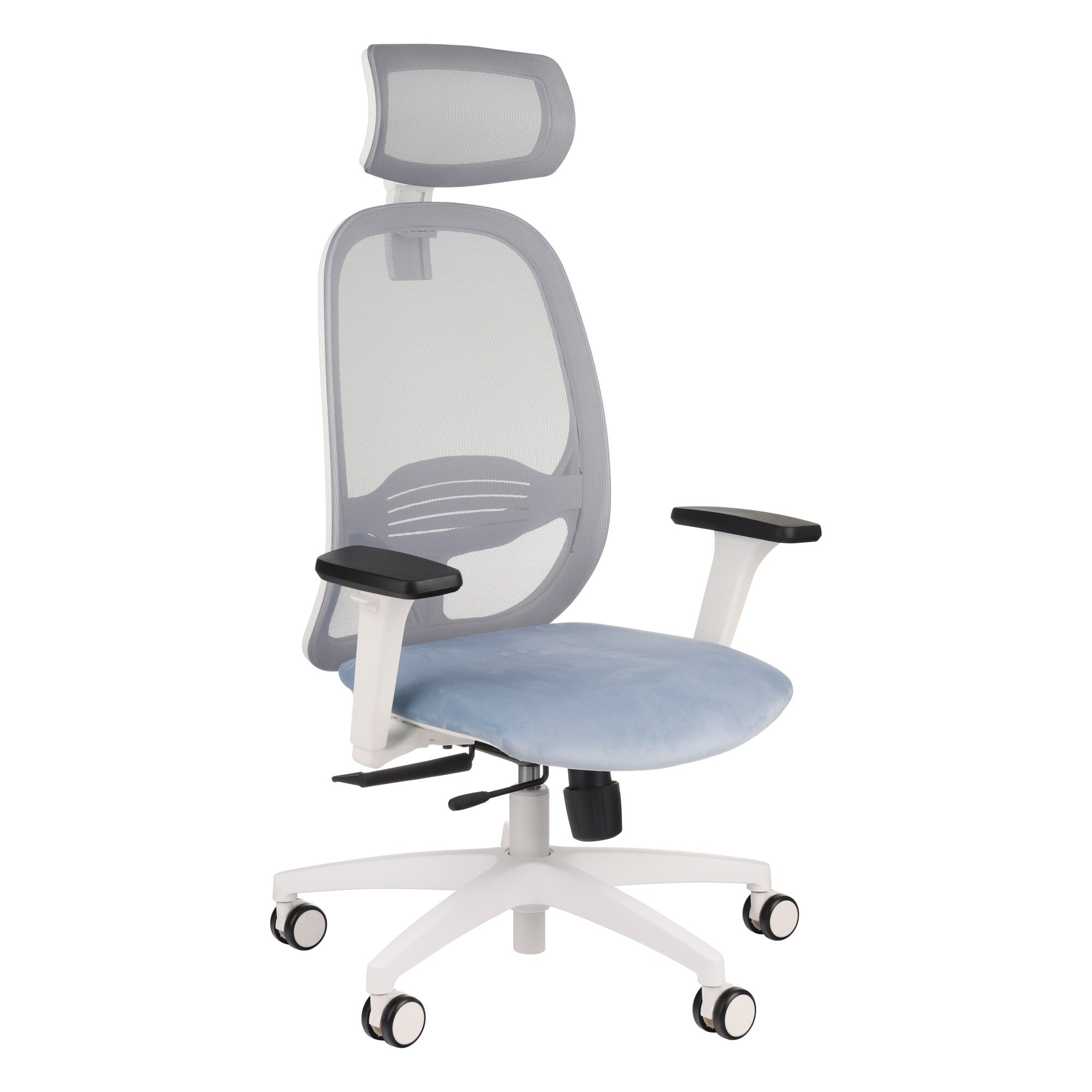 Scaun de birou, Grospol, Nodi WS HD cu tetiera, Baza White, Tesatura ...