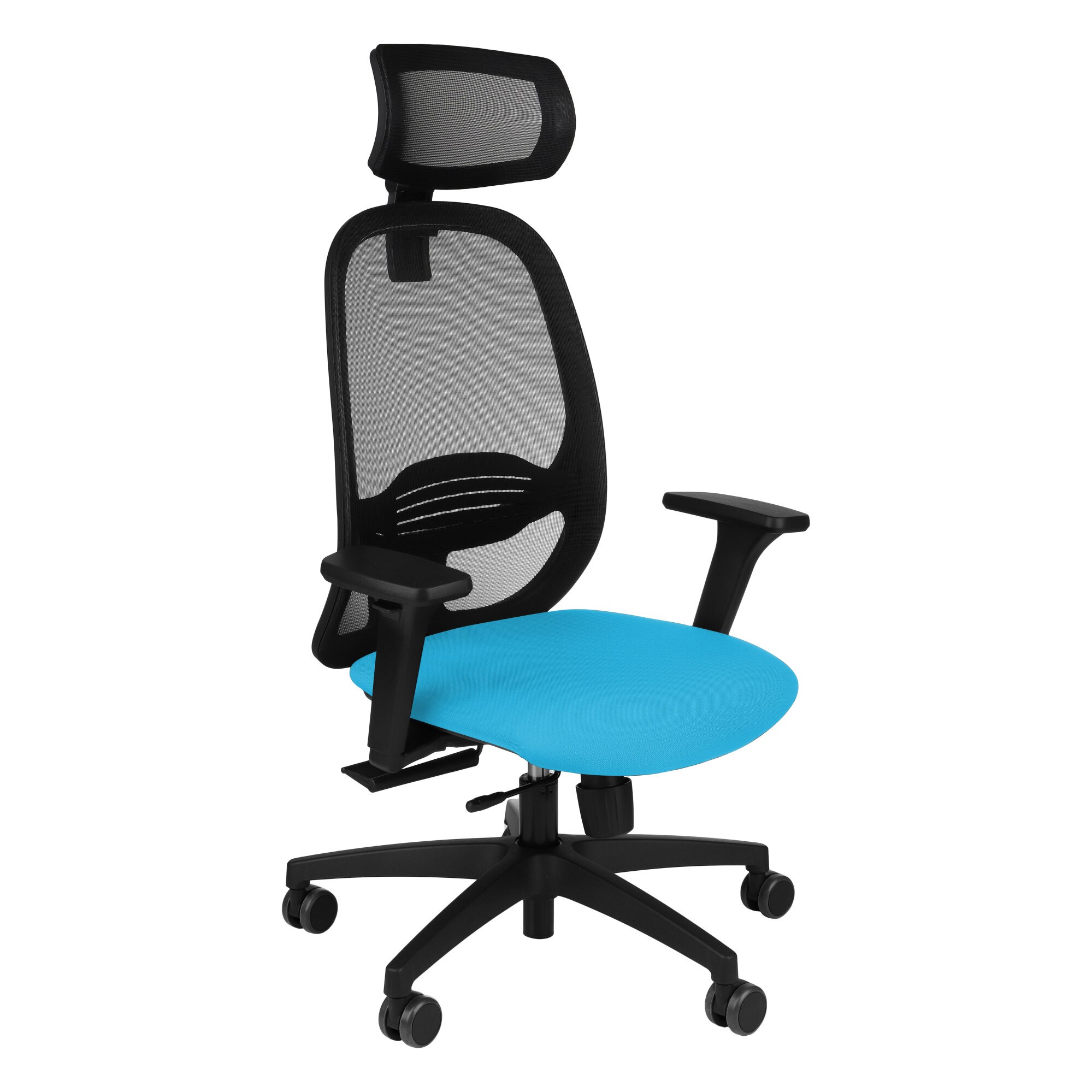 Scaun de birou, Grospol, Nodi BS HD cu tetiera, Baza Black, Tesatura ...