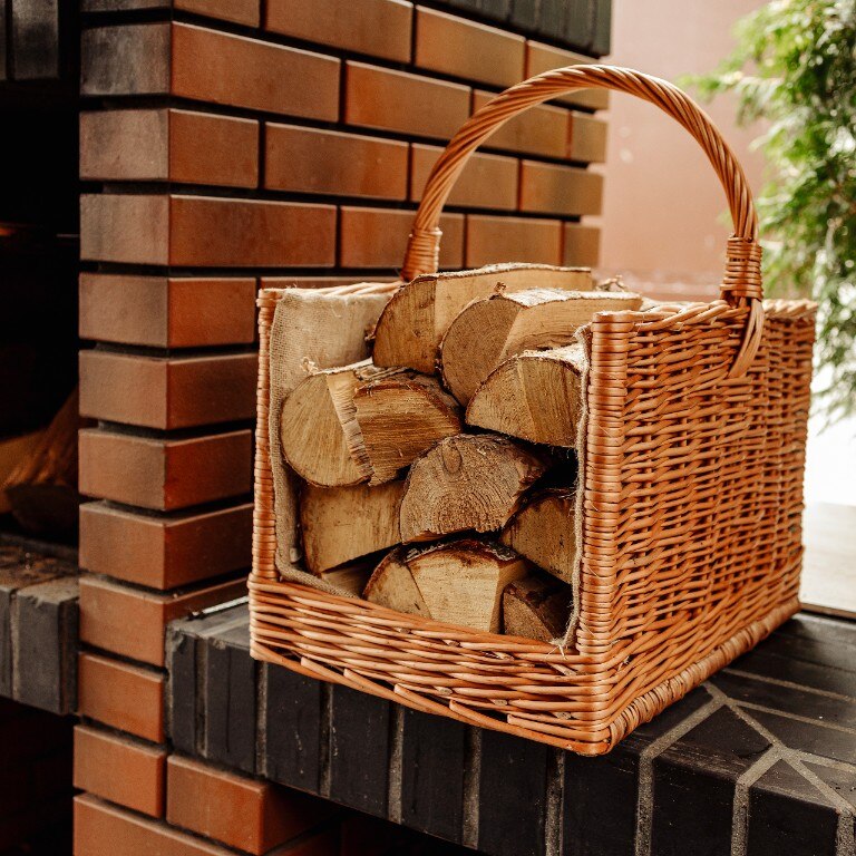 Cos din rachita pentru lemne Creative Home, Maro - eMAG.ro
