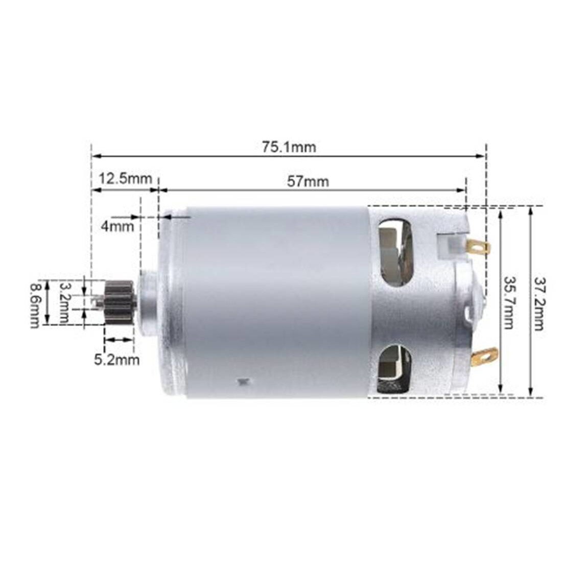 Електрическо моторче AA1608-230208, Зъбна предавка, 18VDC, Ф37x57mm ...