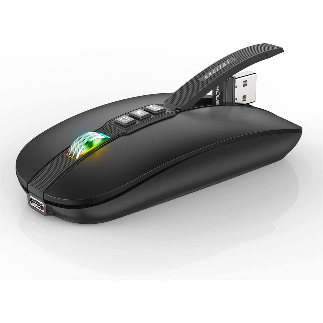 Mouse optic, Excitat®, 2400 DPI, Ergonomic, USB-C, Negru - eMAG.ro