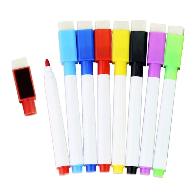 Set 16 markere pentru tabla magnetica, Zola®, cu bureti pentru sters si ...