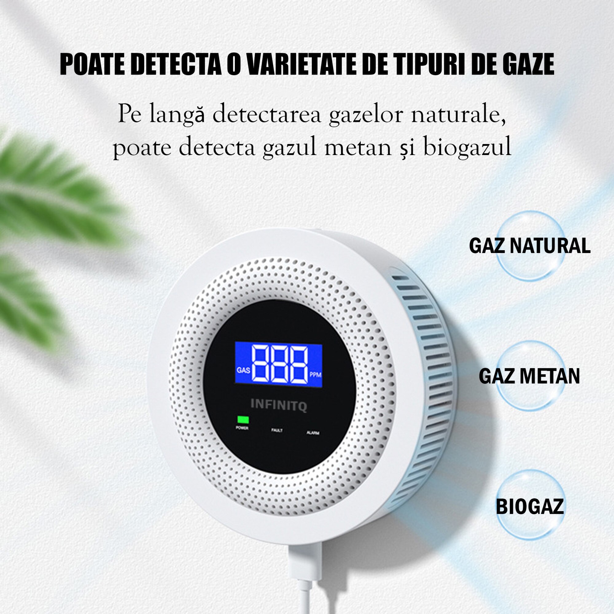 Detector inteligent de gaz cu alarma sonora si luminoasa, Smart Wi-Fi ...
