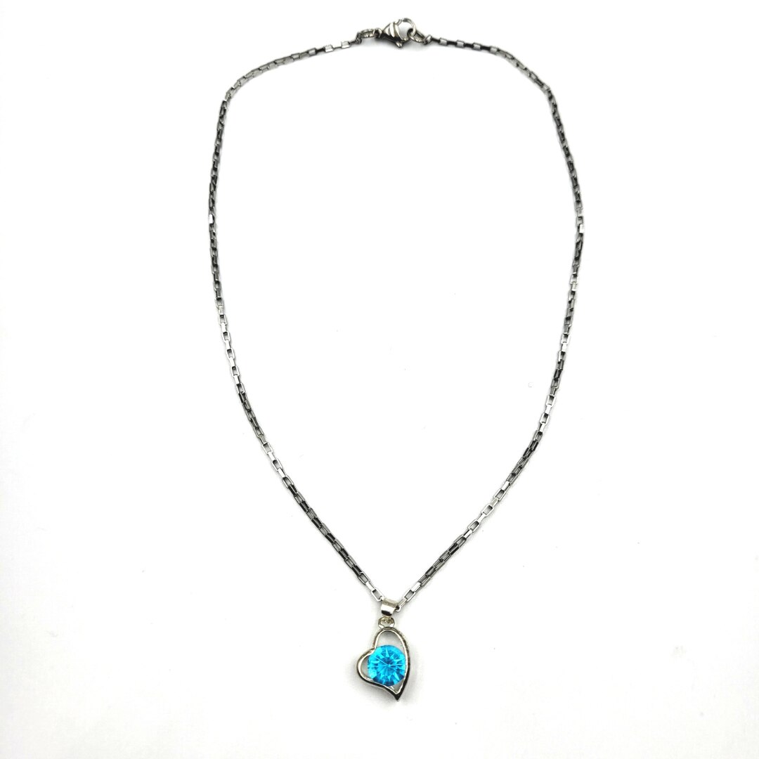 Pandantiv Inima Laia's Secret, 37 cm, Metal/Cristal, Argintiu - eMAG.ro