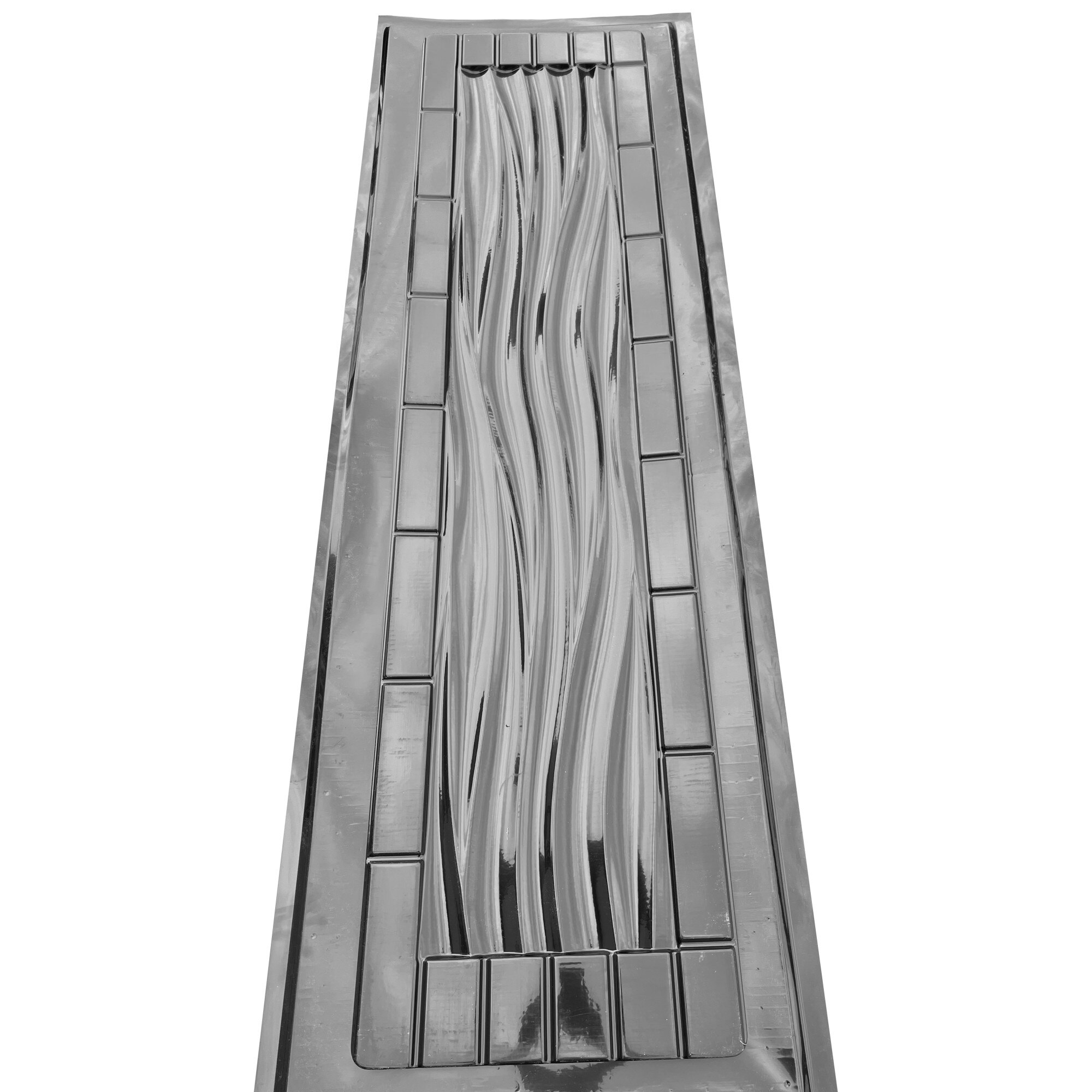 Matrita panou gard, model Valuri cu chenar Caramida, plastic ABS, negru ...