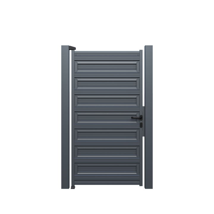 Poarta pietonala, Todome, metalica cu sipca 77, negru, 120 x 180 cm, cu ...