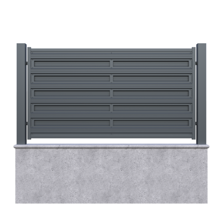 Panou gard mic, Todome, Model 77 cu sipca, negru, 220 x 110 cm, cu ...