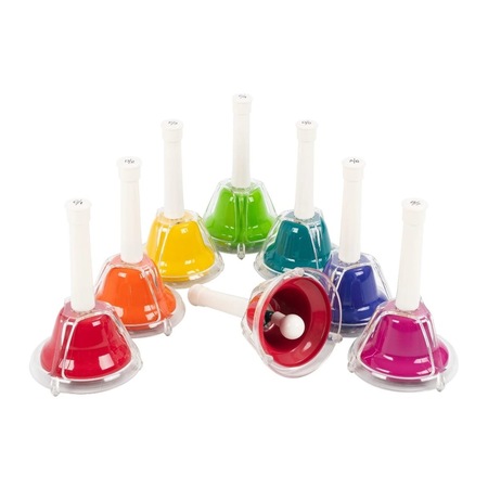 Set 8 Clopotei de mana, Percussion Plus, acordate, de masa, cu buton de ...