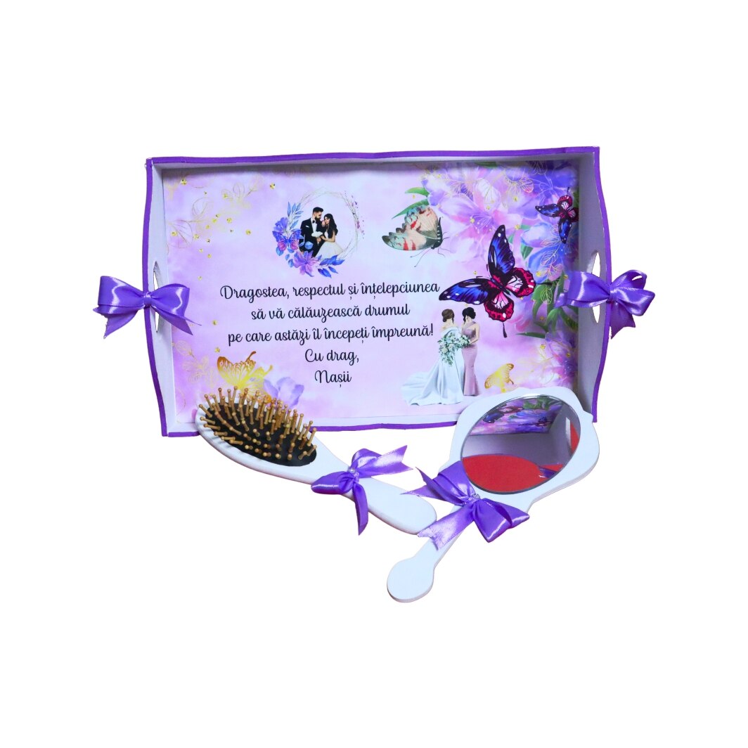 Set Gatitul Miresei, Nunta, 3 Piese, Lemn, Albastru Royal, 22x36cm ...