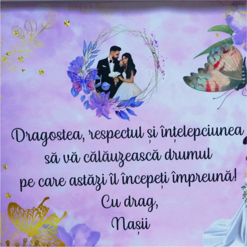 Set Gatitul Miresei, Nunta, 3 Piese, Lemn, Albastru Royal, 22x36cm ...