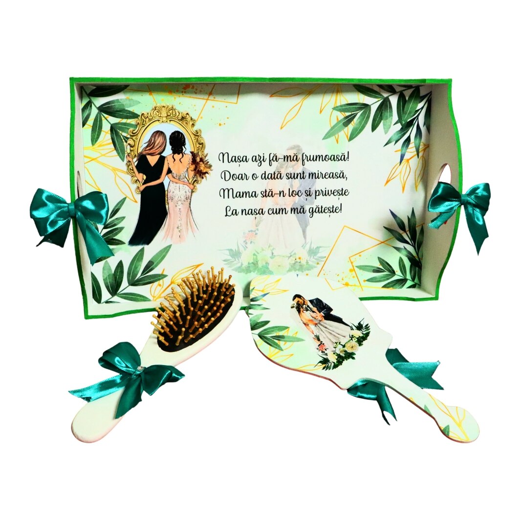 Set Gatitul Miresei, Nunta, 3 Piese, Lemn, Albastru Royal, 22x36cm ...