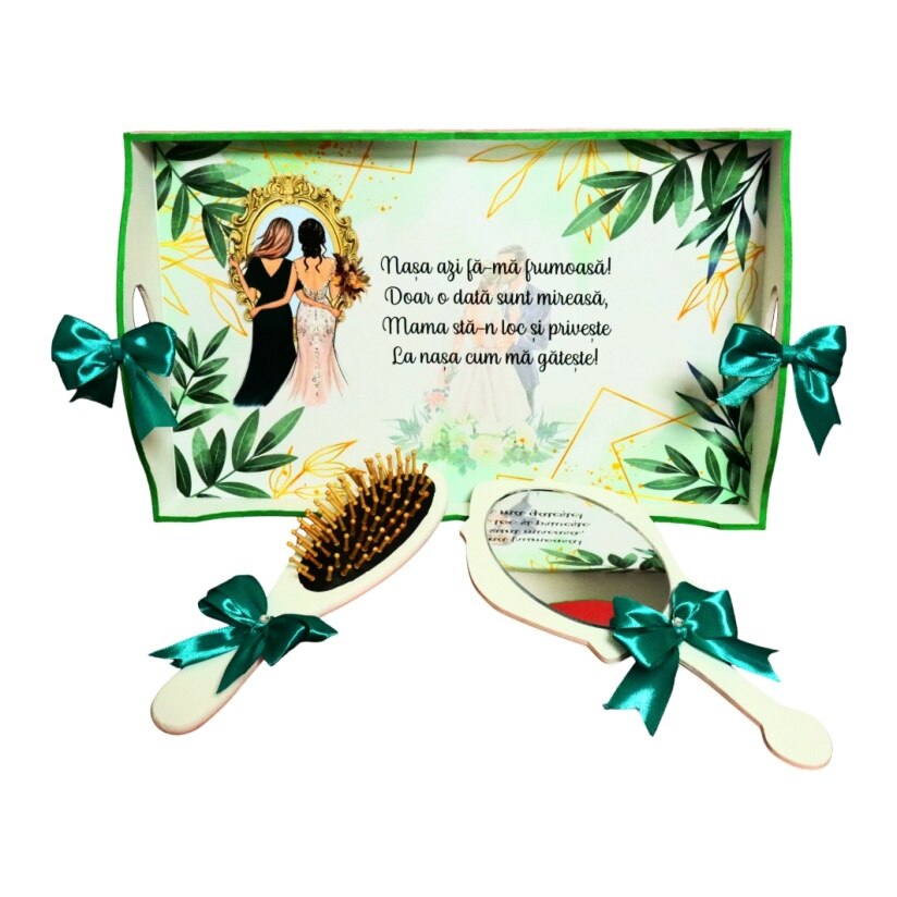 Set Gatitul Miresei, Nunta, 3 Piese, Lemn, Albastru Royal, 22x36cm ...