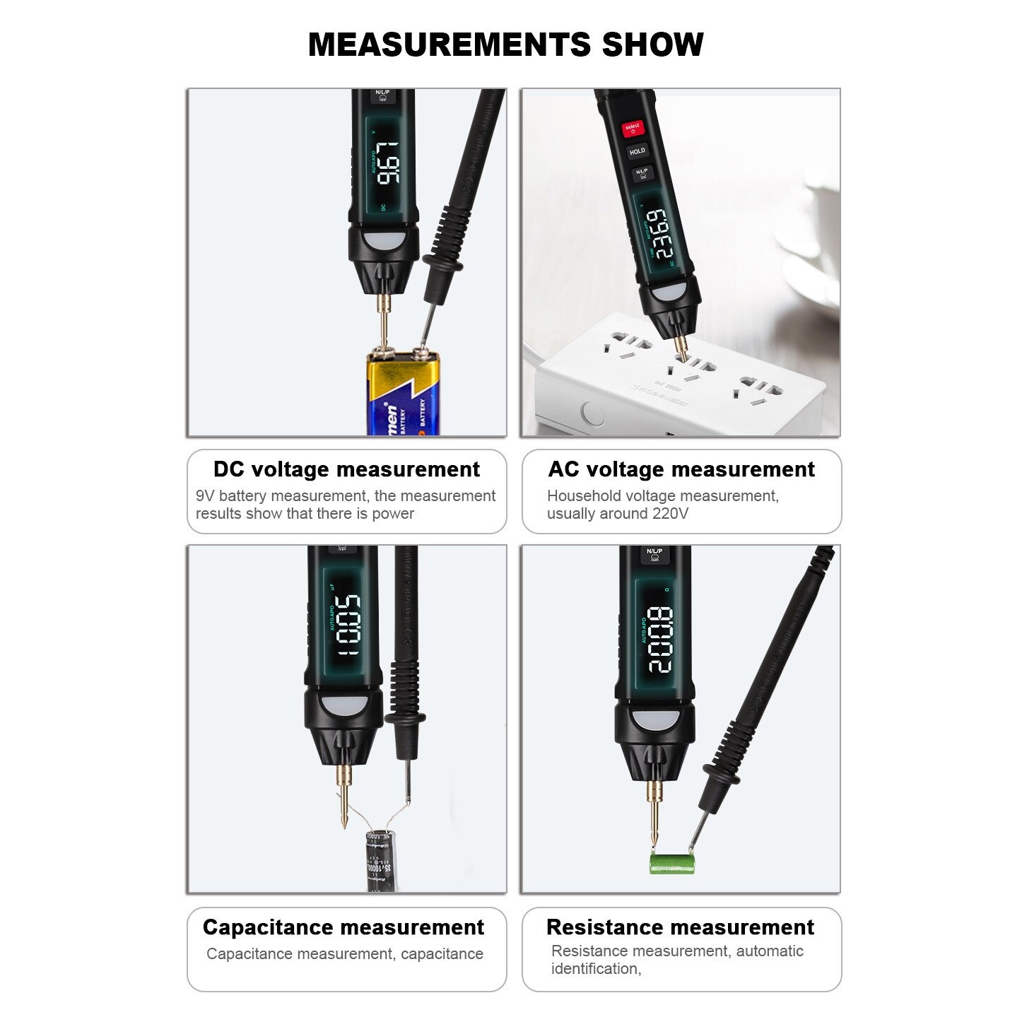 Multimetru Digital, MUSTOOL, Aparat masura/tester de tensiune ...