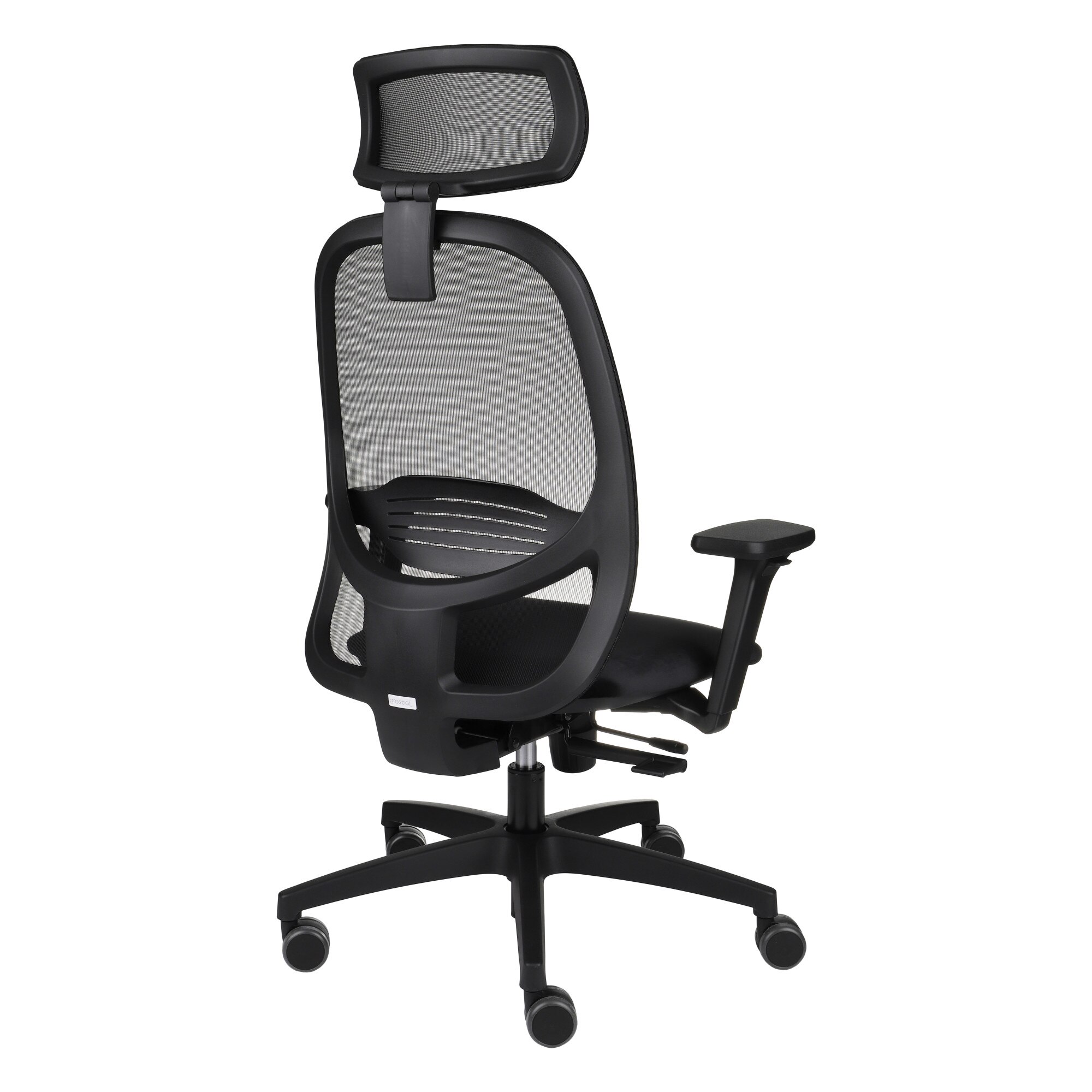 Scaun de birou, Grospol, Nodi BS HD cu tetiera, Baza Black, Tesatura ...