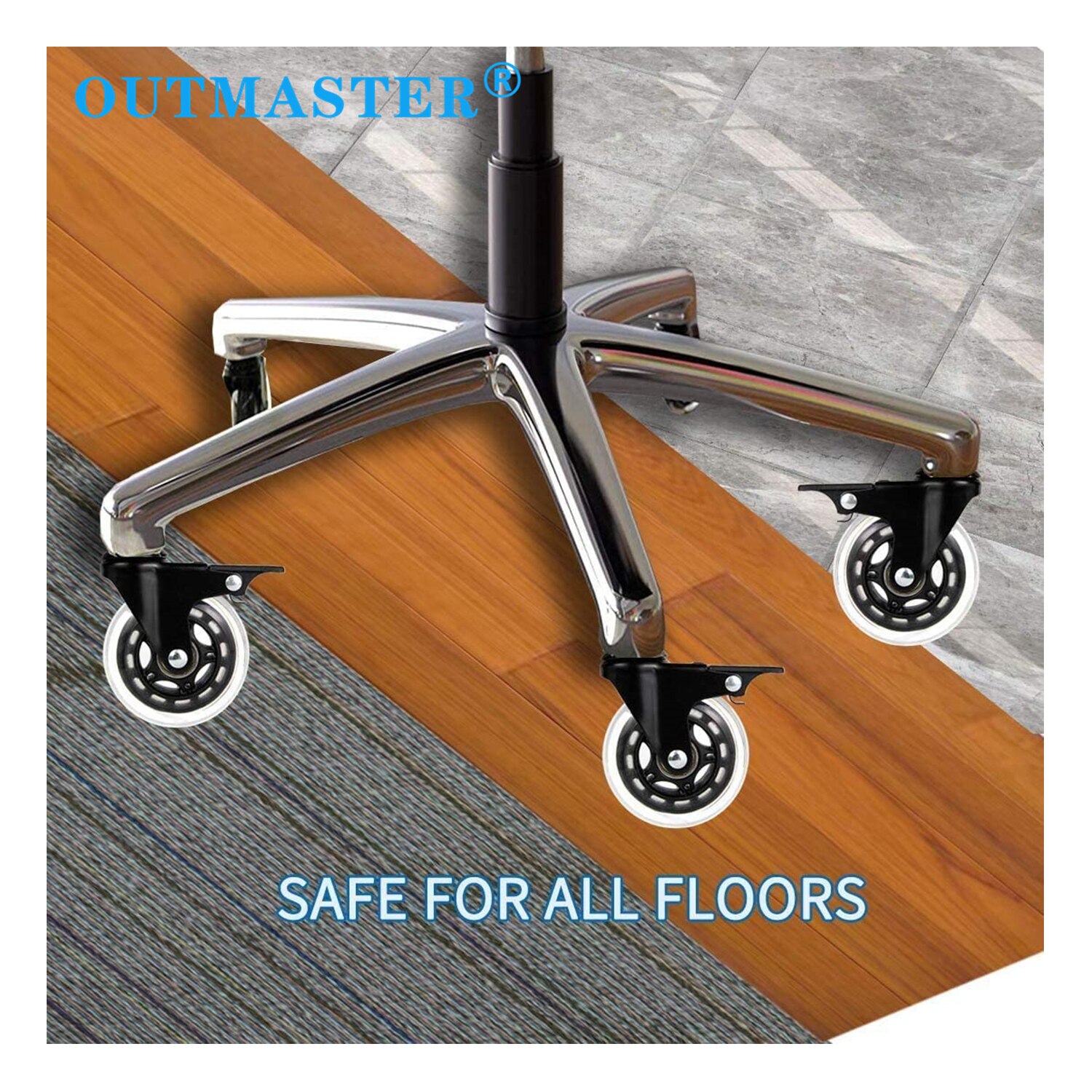 Set 5 Roti de Silicon 3 inch, pentru scaune de birou - Universale, Tija ...