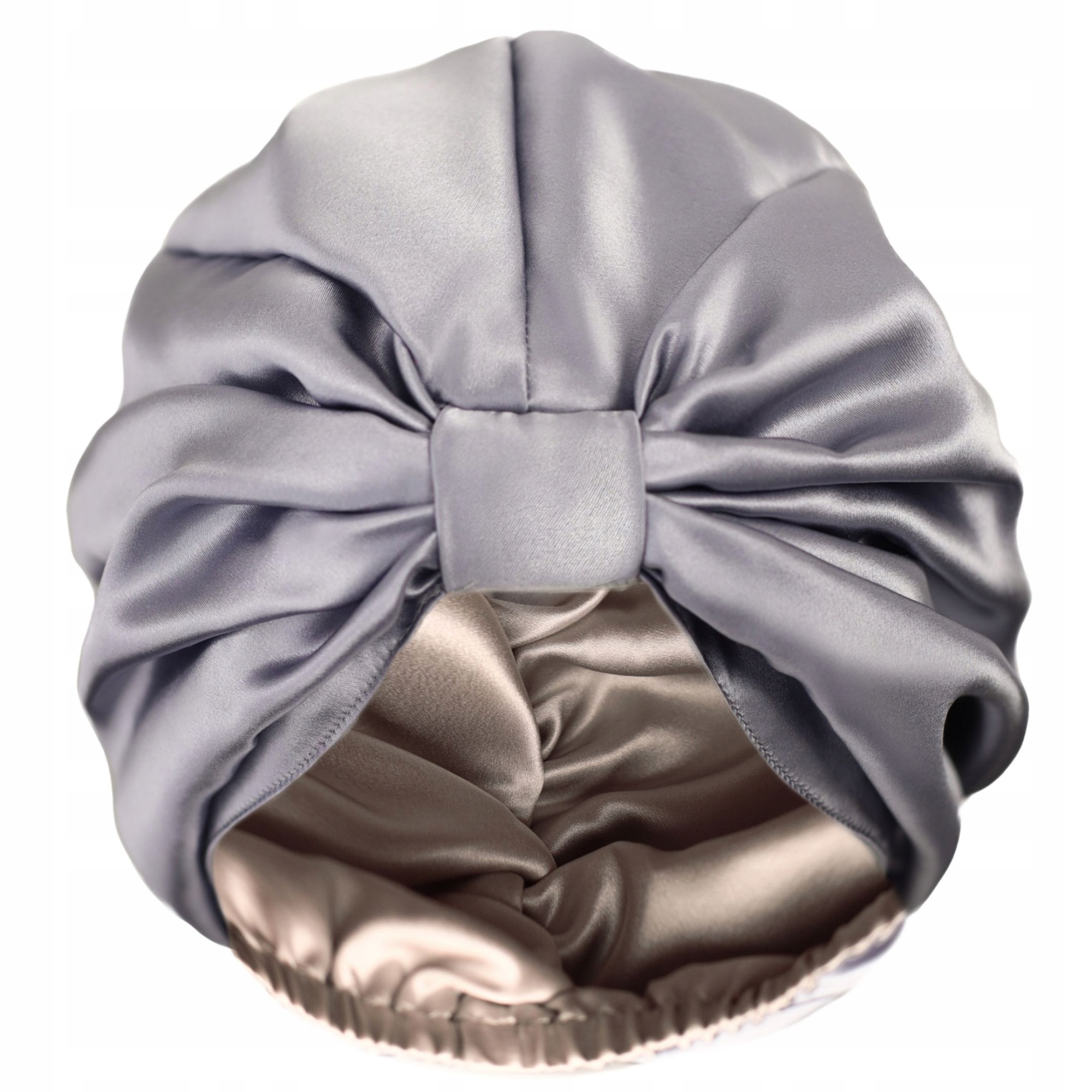Turban protectie par, Queen Sleep, Matase, Gri/Auriu - eMAG.ro