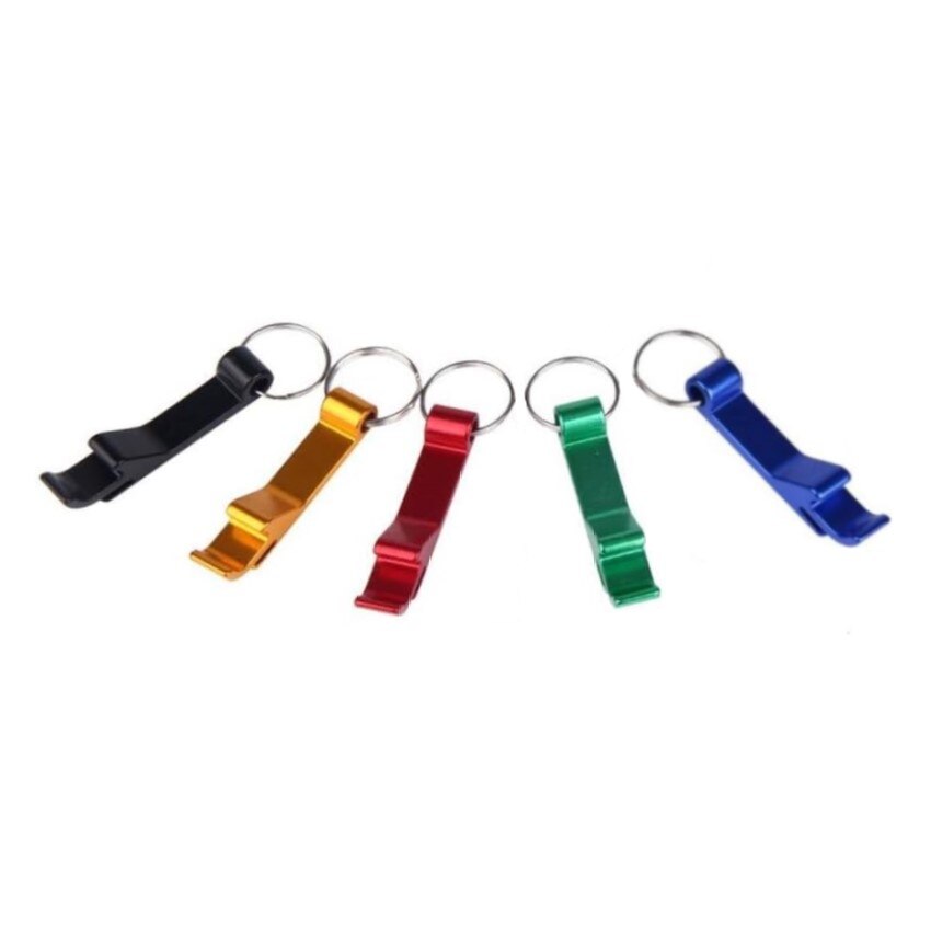 Set 5 bucati, desfacator de sticle tip breloc, din aluminiu, Multicolor ...