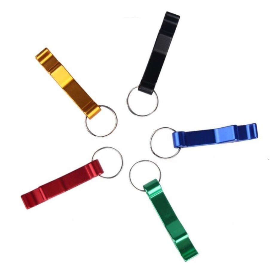 Set 5 bucati, desfacator de sticle tip breloc, din aluminiu, Multicolor ...
