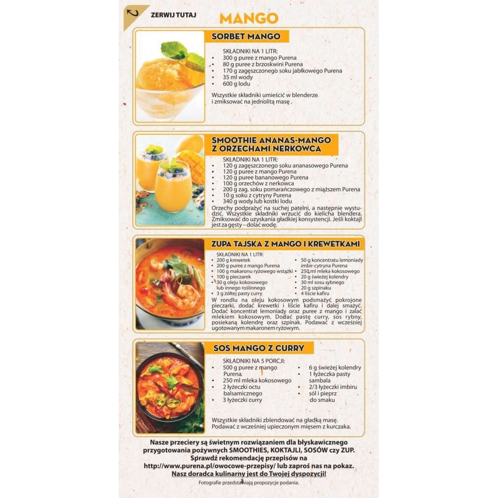 Piure de mango, Purena, 1kg - eMAG.ro