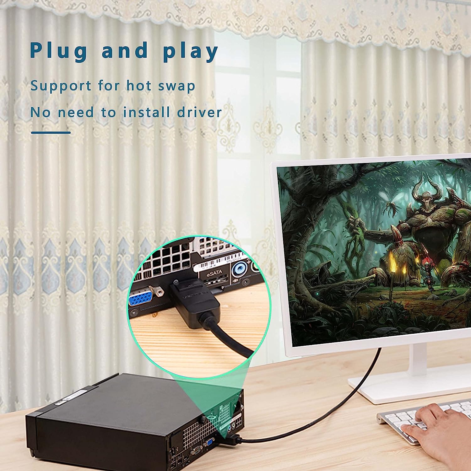 Cablu pentru monitor, FAC, DVI/DP, 1080P, Negru - eMAG.ro