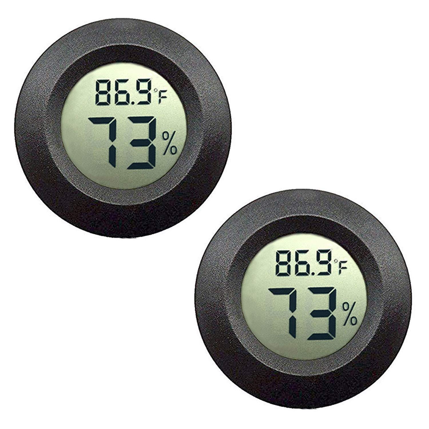Set 2 mini termometre digitale, Metal, Afisaj LCD, Negru - eMAG.ro