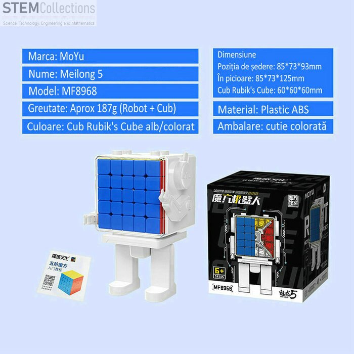 Игра за интелигентност Куб на Рубик Moyu Meilong 5, 5x5x5, MF8968, Cube + Robots - eMAG.bg