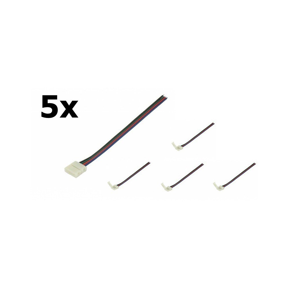 Set 5 bucati de conector cablu 10 mm 4 pin rgb - eMAG.ro
