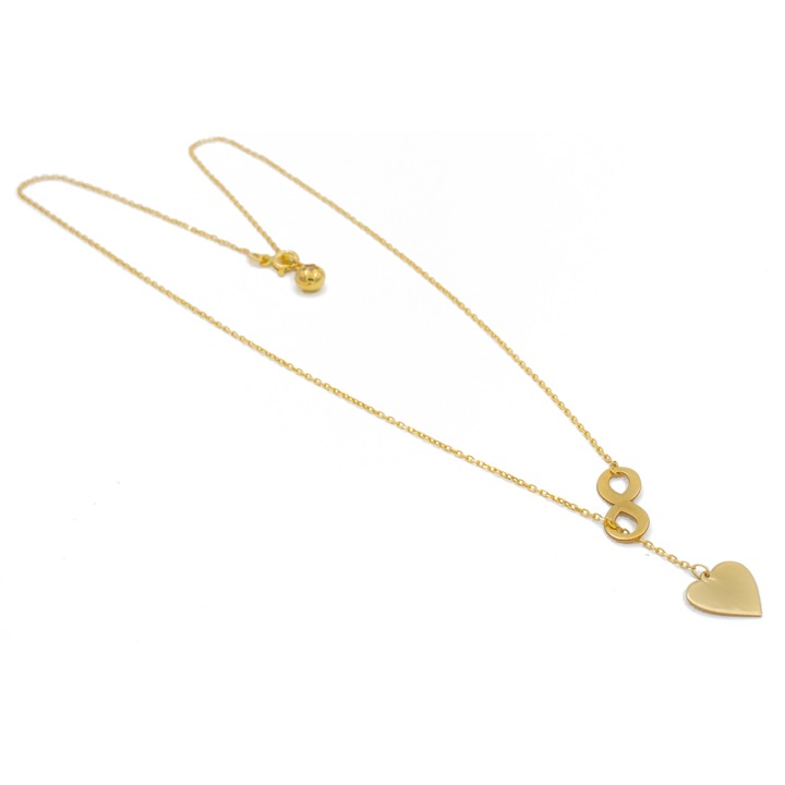 Colier cu Inima si Infinit Aur 14k - eMAG.ro