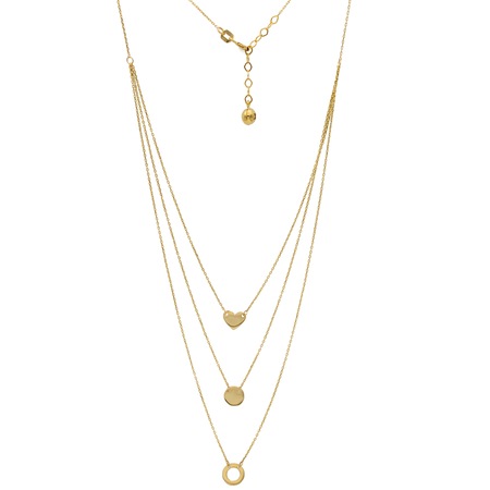 Colier Inima, Banut si Cerc Aur 14k - eMAG.ro