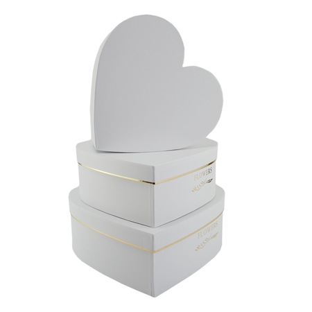Cutii Set 3 inima Gigant Alb FLOWERS 27-159 34-84 - eMAG.ro