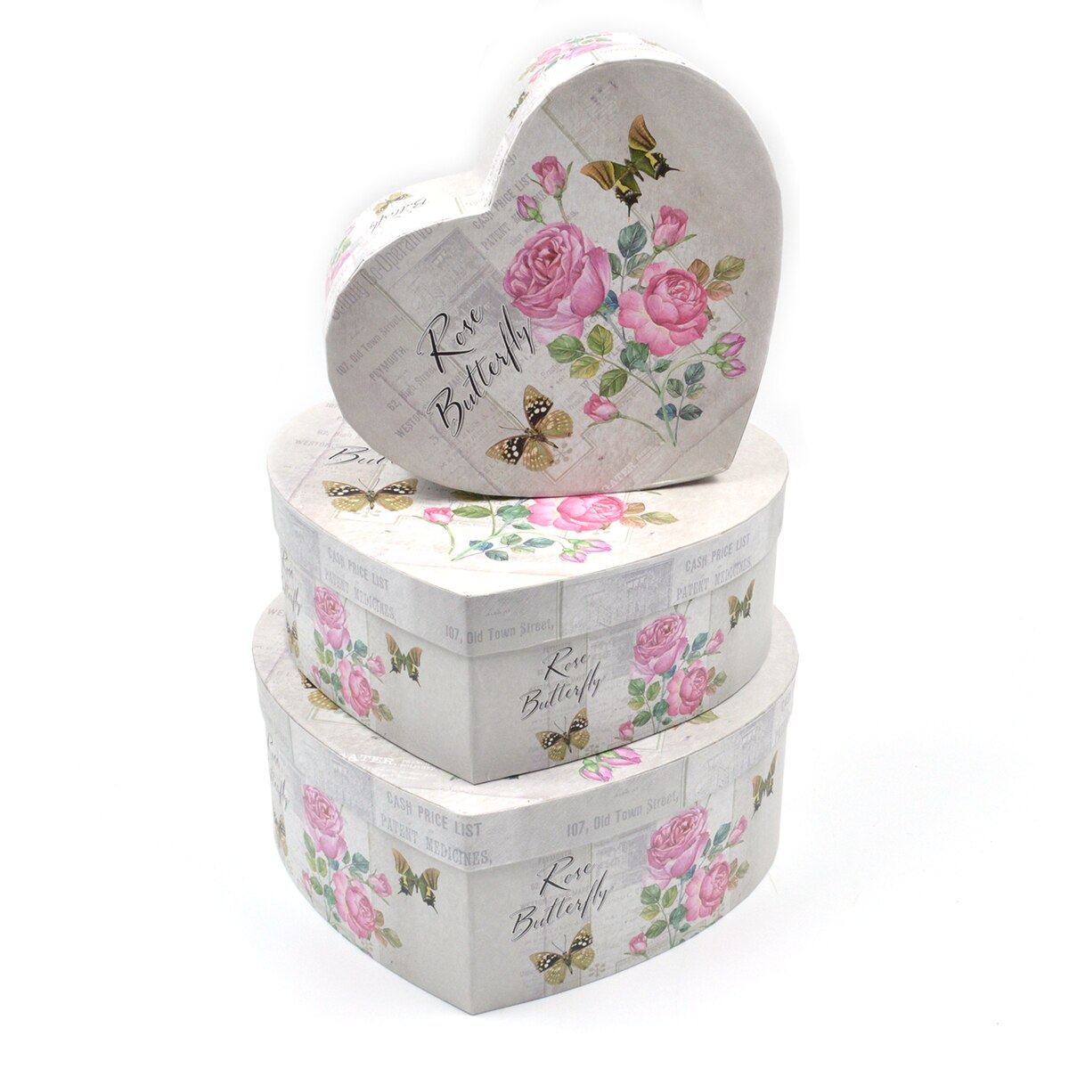 Set 3 cutii inima Rose butterfly AFO - eMAG.ro