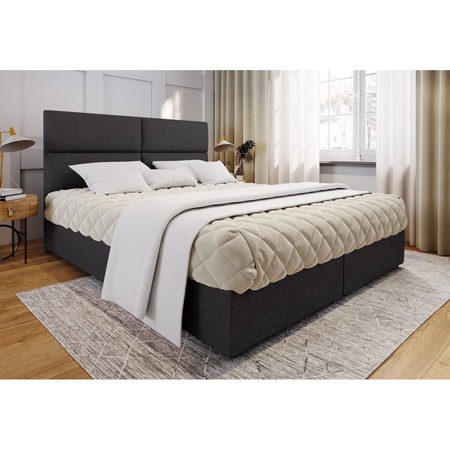 Pat tapitat boxspring COMIC, 140x200, sawana 05 - eMAG.ro