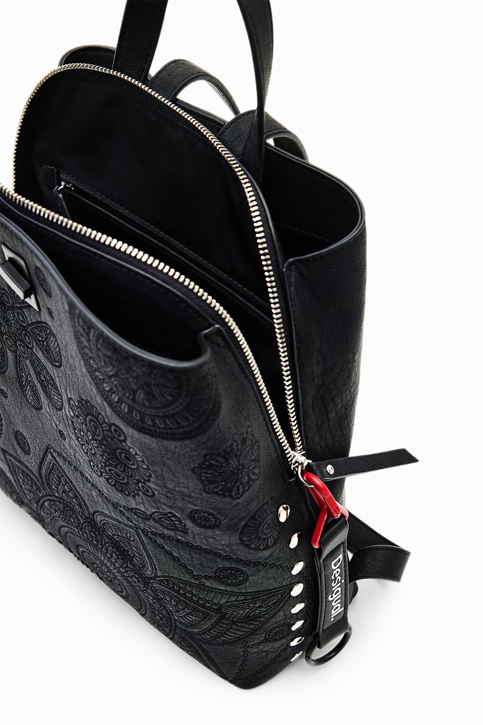 DESIGUAL, Rucsac din piele ecologica Dejavu, Negru - eMAG.ro