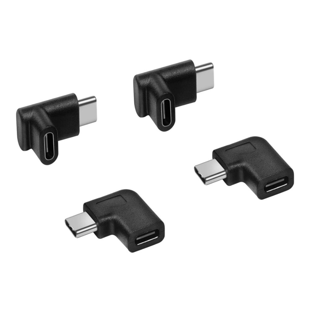 Set 4 adaptoare USB-C mama la USB-C tata, 10 Gbps, 90 grade, Negru ...