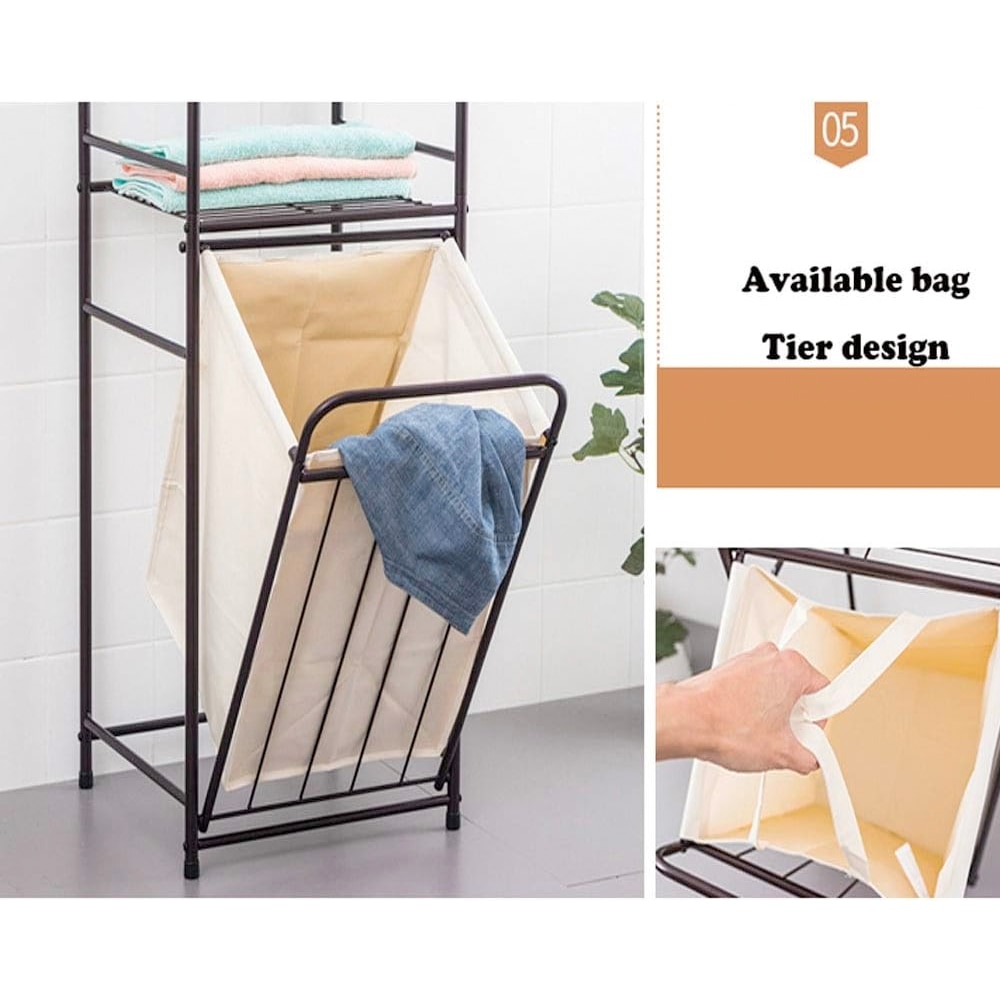 Cos de rufe, Quasar & Co.®, cu 2 polite, raft organizator baie, 38 x 35 ...