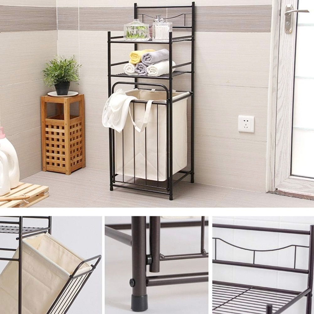 Cos de rufe, Quasar & Co.®, cu 2 polite, raft organizator baie, 38 x 35 ...