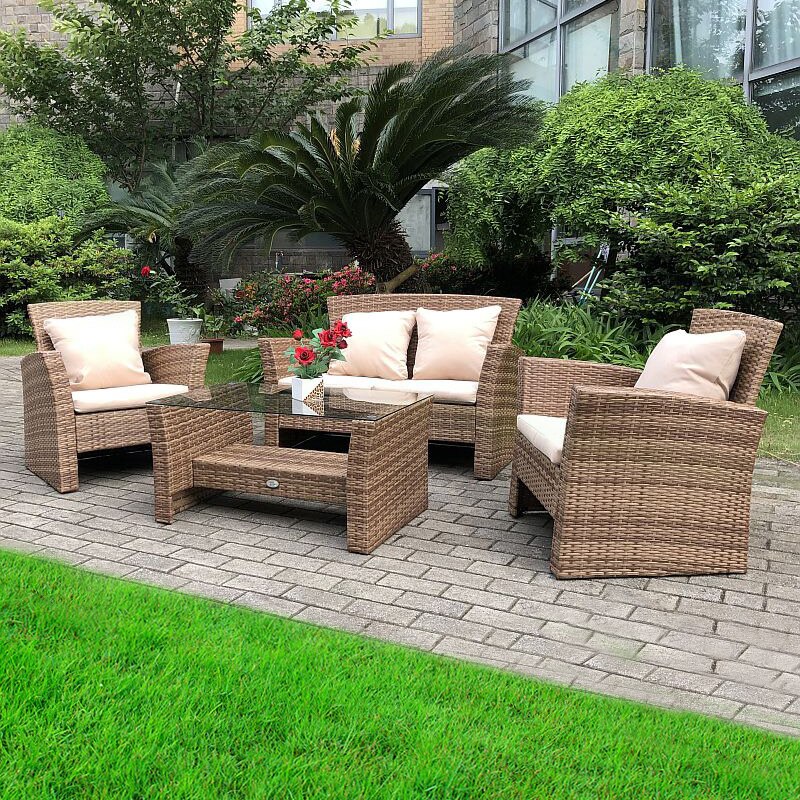 Set mobilier gradina Santorini, PROCART, 4 piese, fotolii, canapea ...